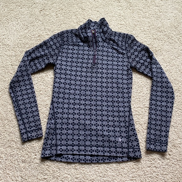 Smartwool | Tops | Smartwool Merino 25 Base Layer Long Sleeve 4 Zip ...